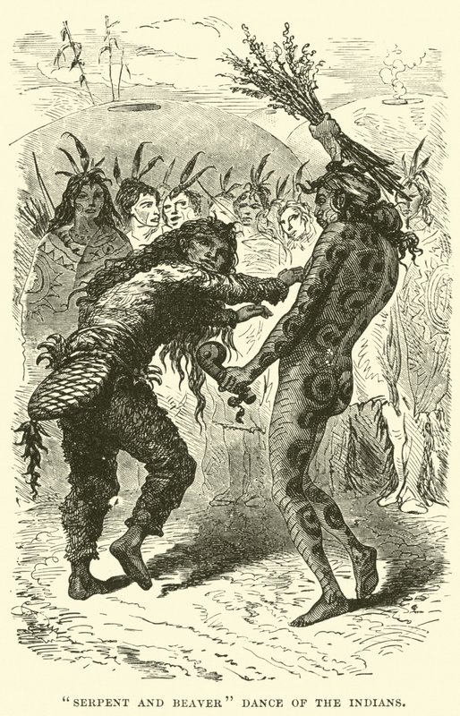 Serpent and Beaver dance of the Indians by English School