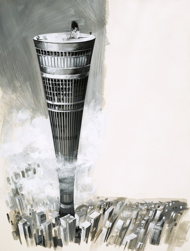 Super Cities in the Sky. Futuristic skyscraper