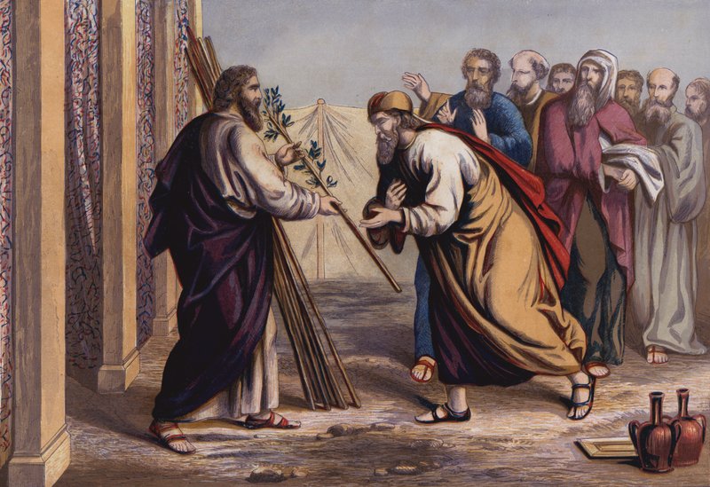 The Budding of Aaron's Rod by English School