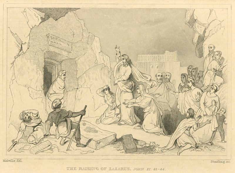 The Raising of Lazarus, John XI, 43-44 by English School