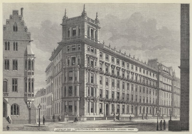 View of the Westminster Chambers, looking West