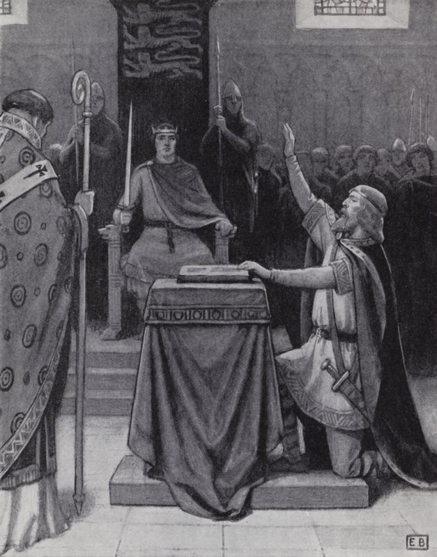 Harold Godwinson swearing an oath on sacred relics to support William ...
