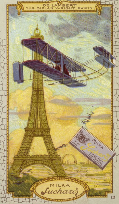 Charles de Lambert in a Wright Biplane, Paris