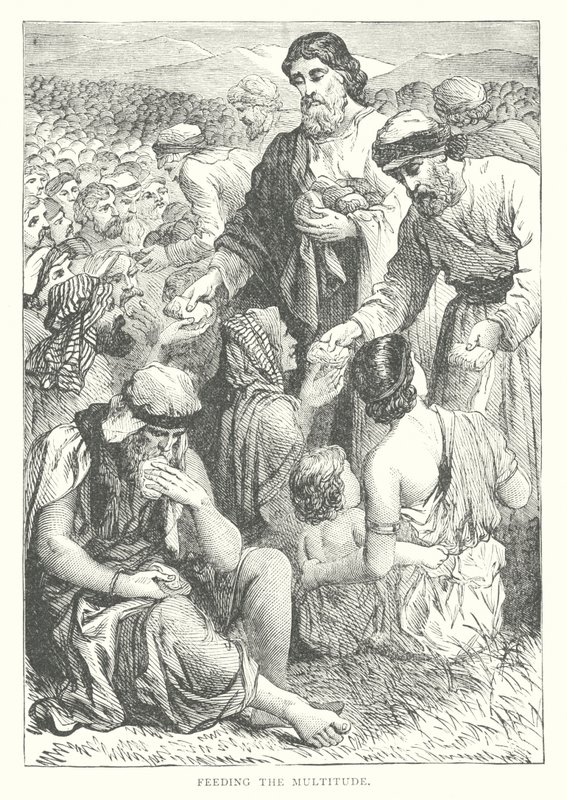 Feeding the Multitude by European School: Fine art print