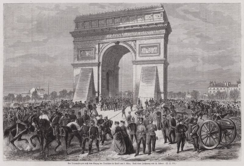 German Soldiers at the Arc de Triomphe, Paris, After Securing Victory ...