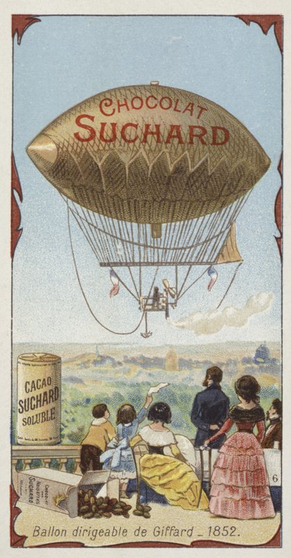 Giffard's Dirigible Airship, 1852 by European School