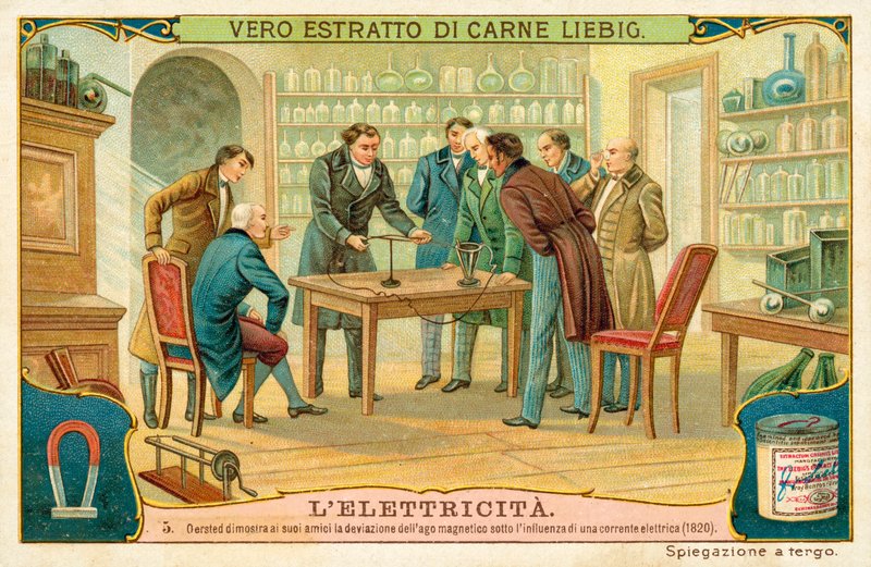 Hans Christian Oersted Showing His Friends the Deviation of the ...