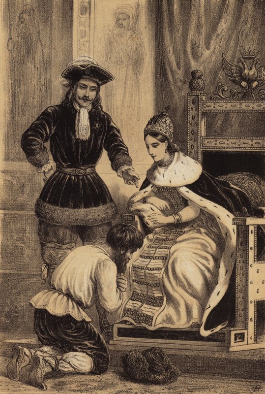 Peter the Great of Russia Ordering Karol Skowronski to Kiss the Hem of ...