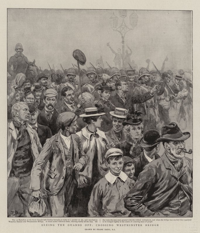 Seeing the Guards Off, Crossing Westminster Bridge