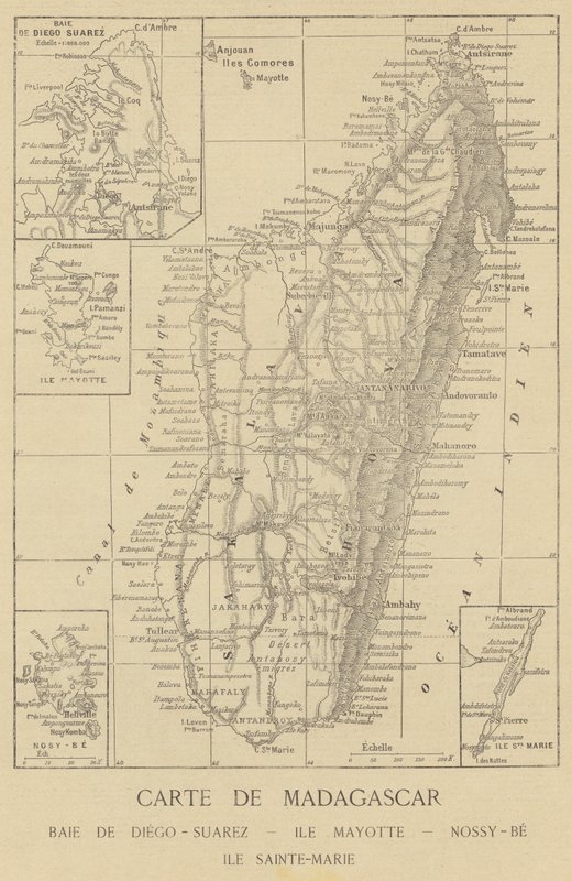 Map of Madagascar by French School: Premium art reproduction