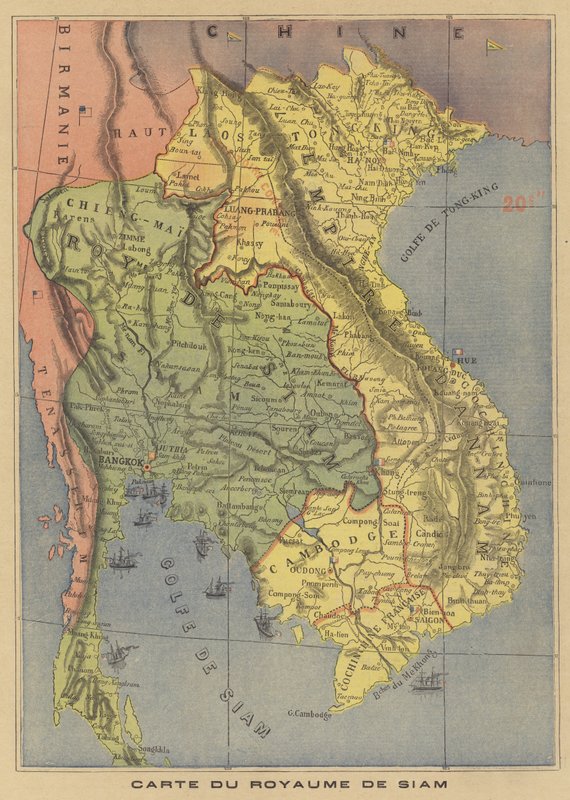 Map of the Kingdom of Siam by French School: Fine art print