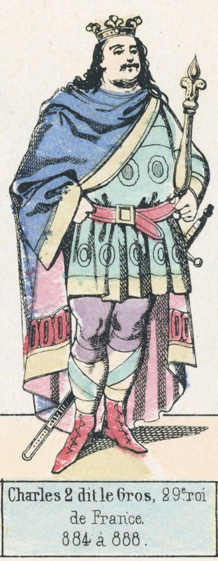 Charles II called the Fat, 29th King of France, 884 to 888