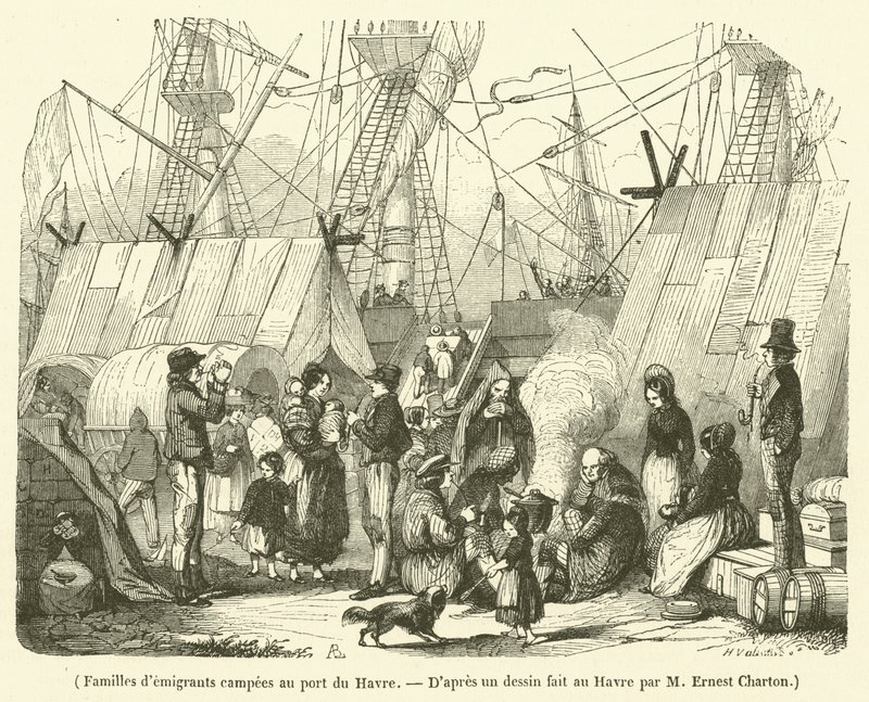 Families of Emigrants Camped at the Port of Le Havre