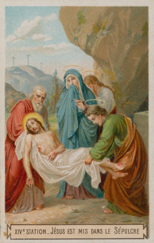 Jesus is laid in the tomb (The fourteenth Station of the Cross)