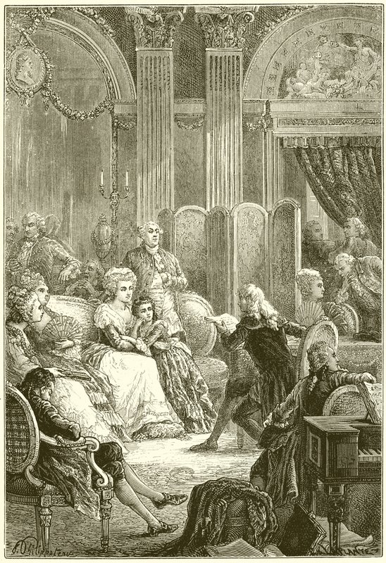 Salon of Madame Necker by French School: Fine art print