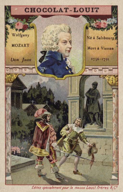 Wolfgang Amadeus Mozart, Austrian Composer, and a Scene from His Opera ...