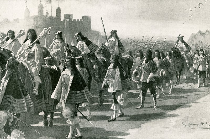 The Last Procession from the Tower: Charles II and His Retinue on Tower ...