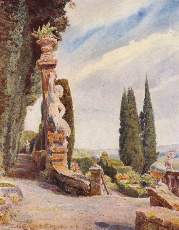 Italian Gardens: Head of the Great Stair, Villa Garzoni