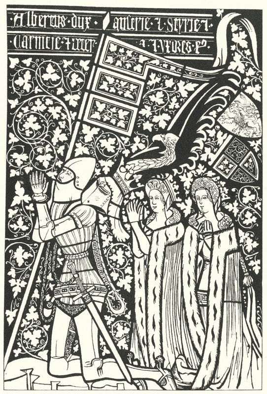 Albert III, Duke of Austria, with His Two Wives, Elisabeth of Bohemia ...