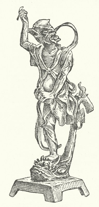 Bronze Statue of Kui Xing, Chinese God of Literature