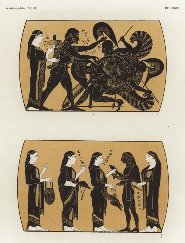 Hercules Fighting Geryon and Perseus Receiving Gifts to Defeat Medusa