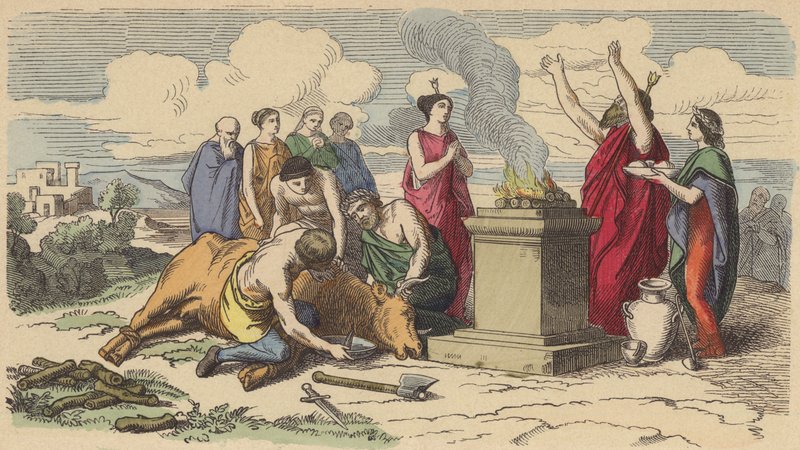 Sacrifice in Ancient Greece by German School