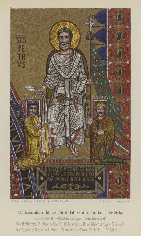 St Peter Presenting Charlemagne the Flag of Rome and Pope Leo III the Stole