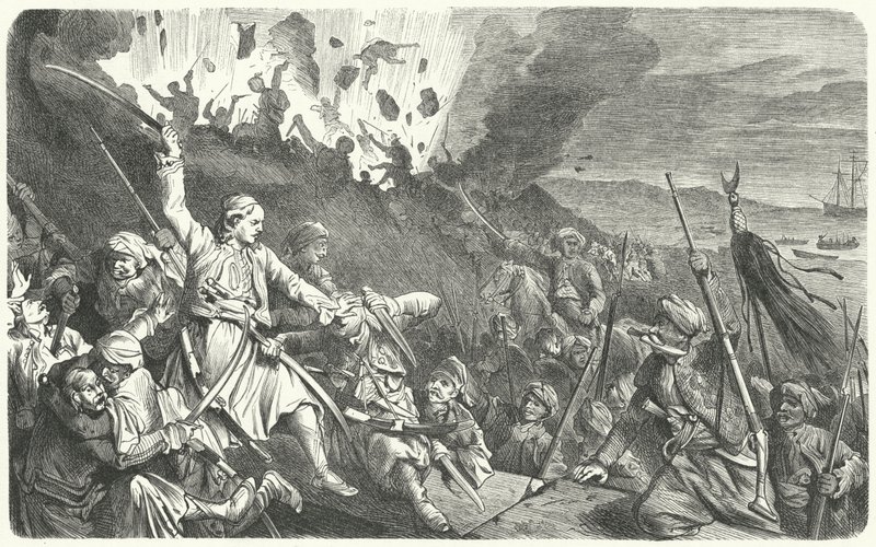 The fall of Missolonghi, Greek War of Independence