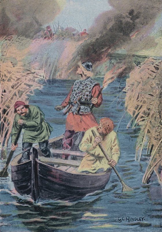 Hereward the Wake Setting Fire to the Rushes