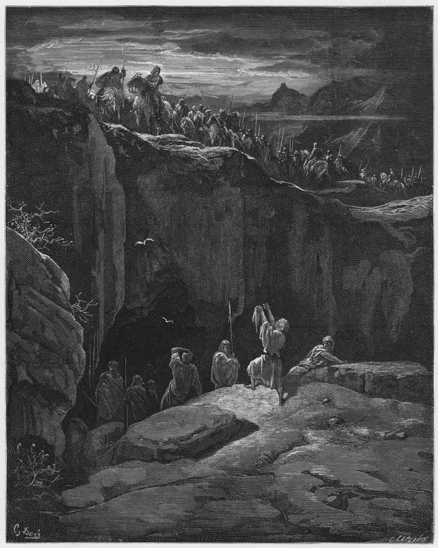 David Showing Saul That He Had Spared His Life