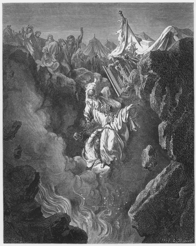 Death of Korah, Dathan, and Abiram by Gustave Dore
