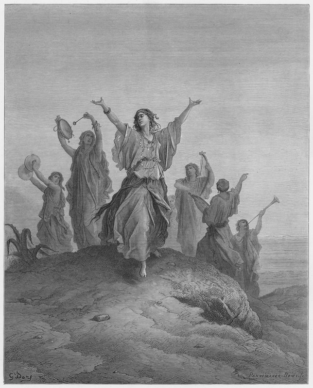 Jephthah's daughter coming to meet her father