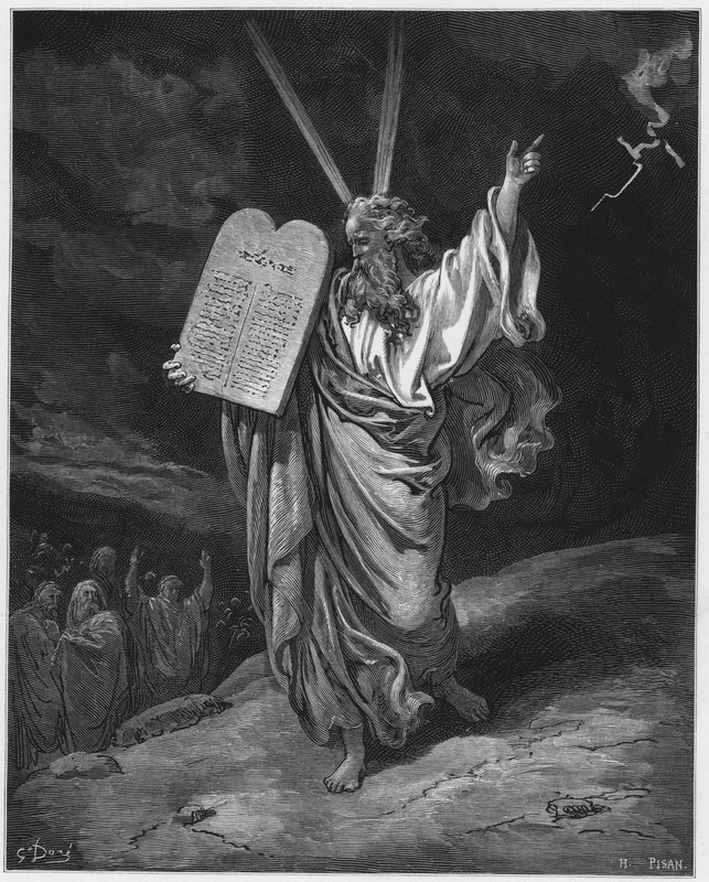 Moses coming down from Mount Sinai by Gustave Dore