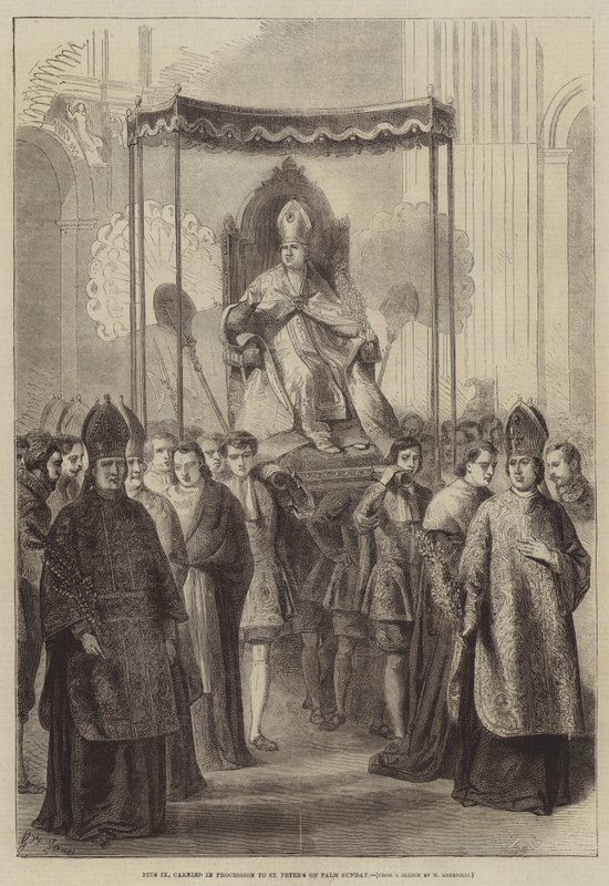 Pius IX Carried in Procession to St. Peter's on Palm Sunday