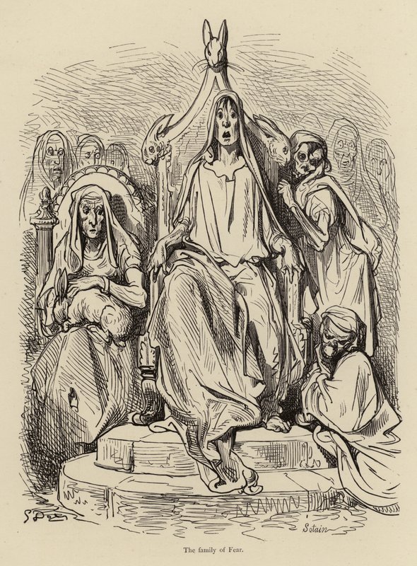 The Family of Fear by Gustave after Dore: Fine art print