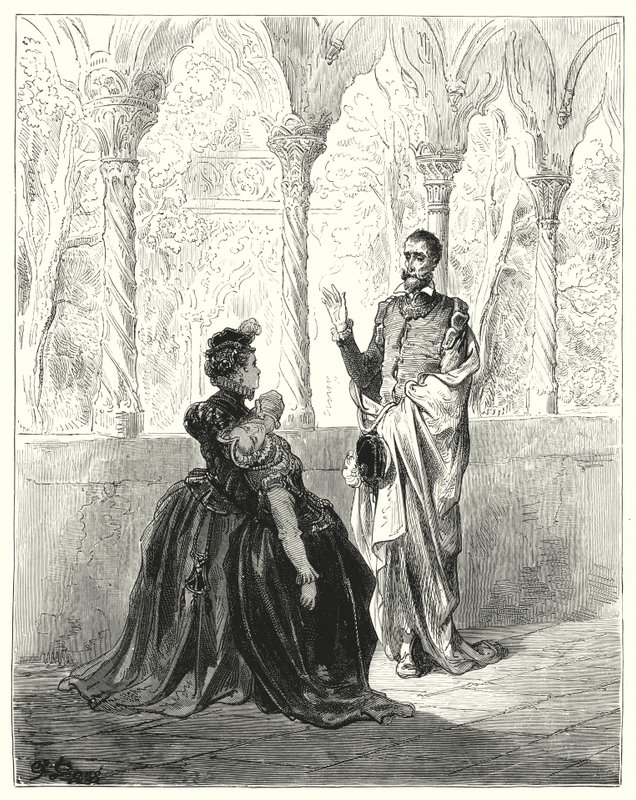 Gustave Dore's Don Quixote: "Pray, my Lord Don Quixote, retire, for ...