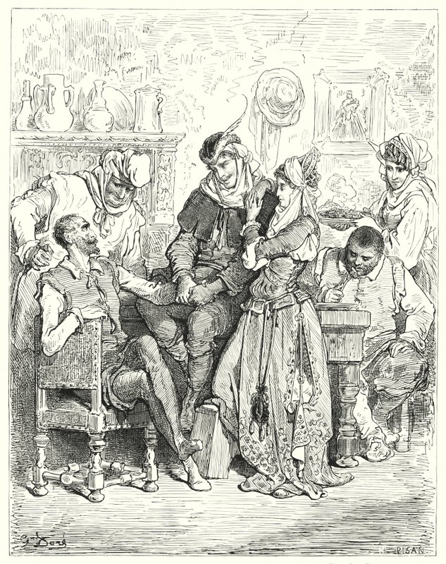 Gustave Dore's Don Quixote: "Sancho and his master tarried three days ...
