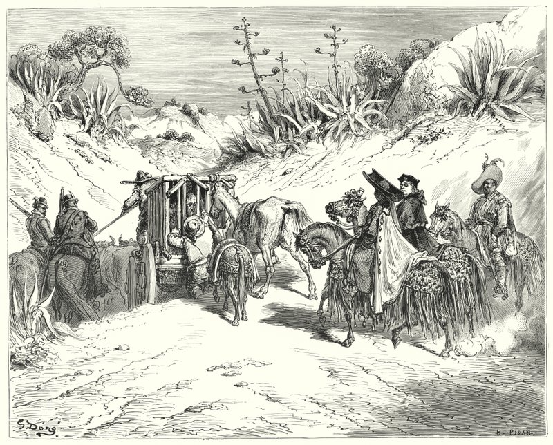 Gustave Dore's Don Quixote: 'The curate was very attentive, and ...