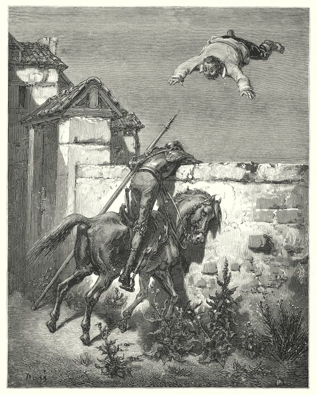 Gustave Dore's Don Quixote: 'The more he stormed, the more they tossed ...