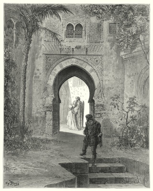 Gustave Dore's Don Quixote: Zoraida, showing trouble in her looks, went ...