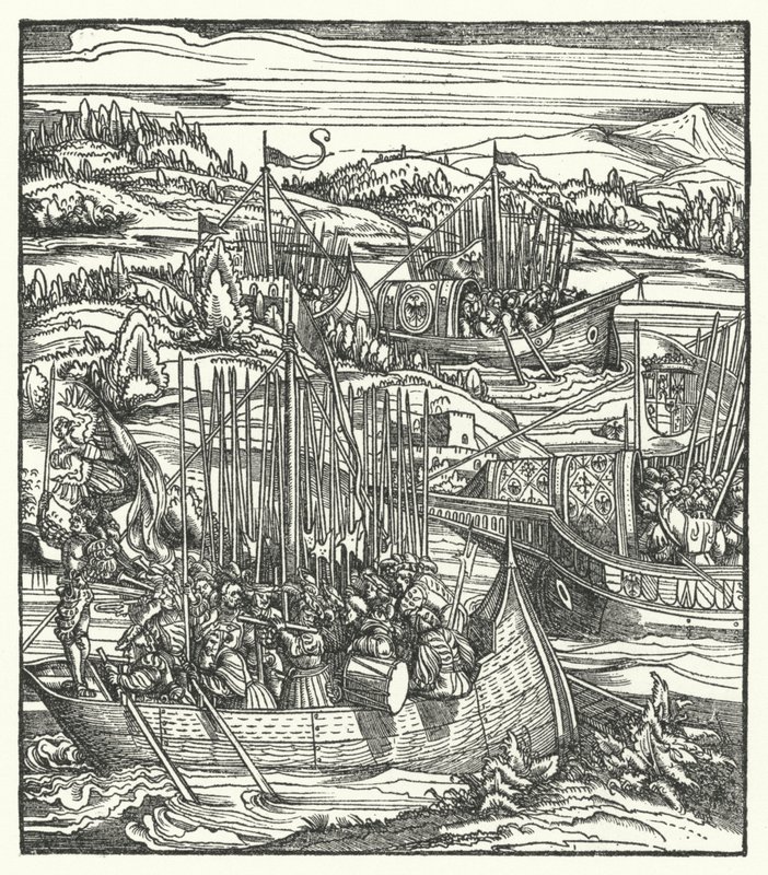 The Holy Roman Emperor Maximilian I with his fleet at La Spezia, Italy
