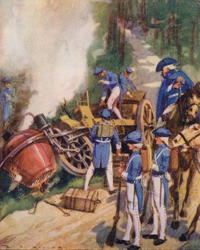 A Steam Carriage Which Has Run Off the Road and Overturned