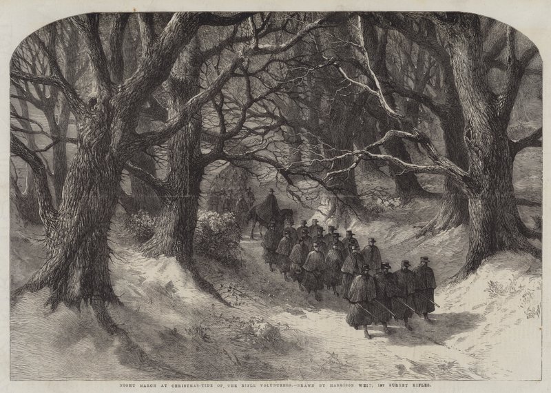 Night March at Christmas-Tide of the Rifle Volunteers, 1st Surrey Rifles