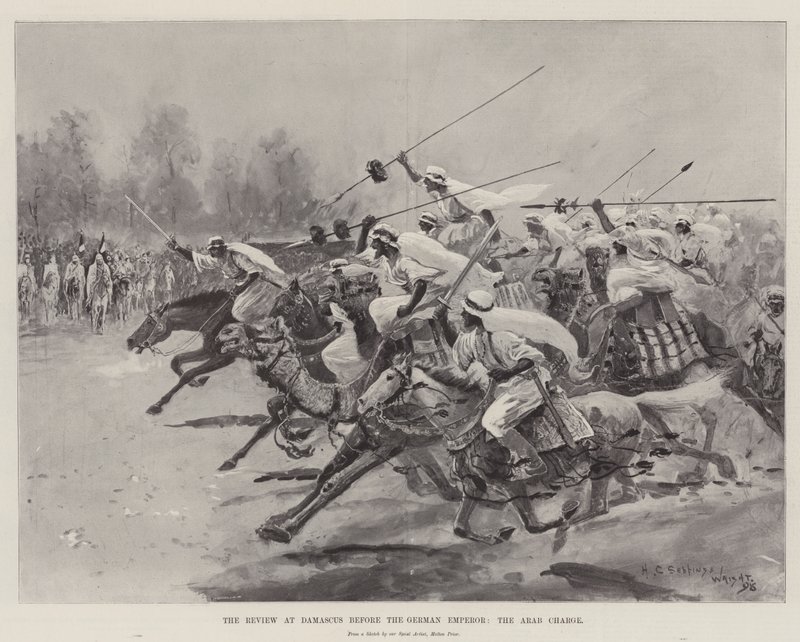 The Review at Damascus Before the German Emperor, the Arab Charge