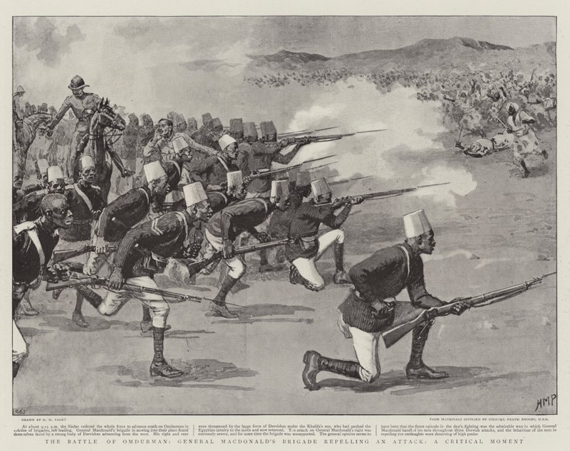 The Battle of Omdurman, General Macdonald's Brigade repelling an attack ...