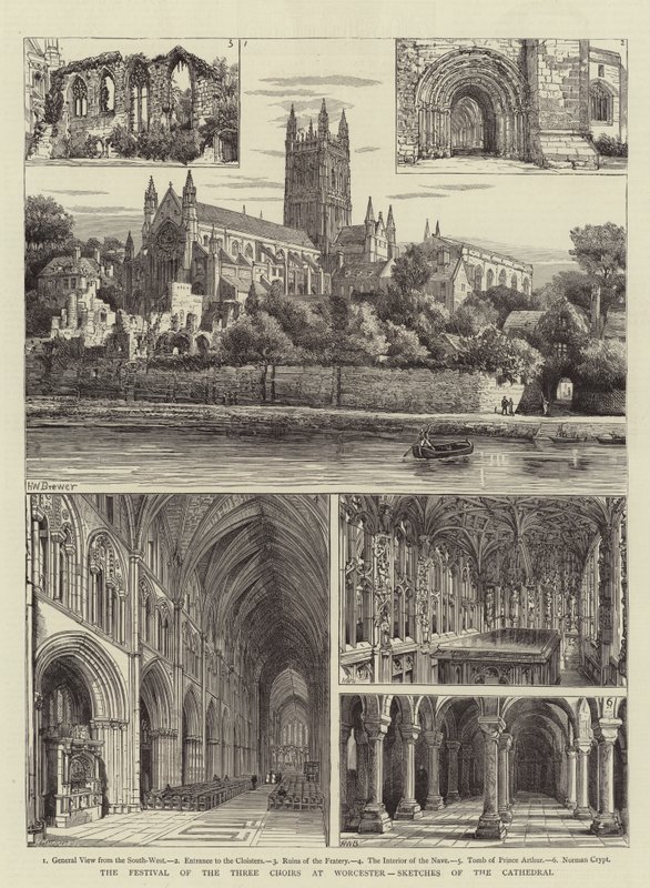The Festival of the Three Choirs at Worcester, Sketches of the Cathedral