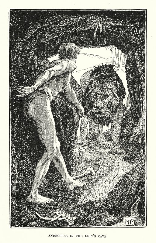 Androcles in the lion's cave by Henry Justice Ford