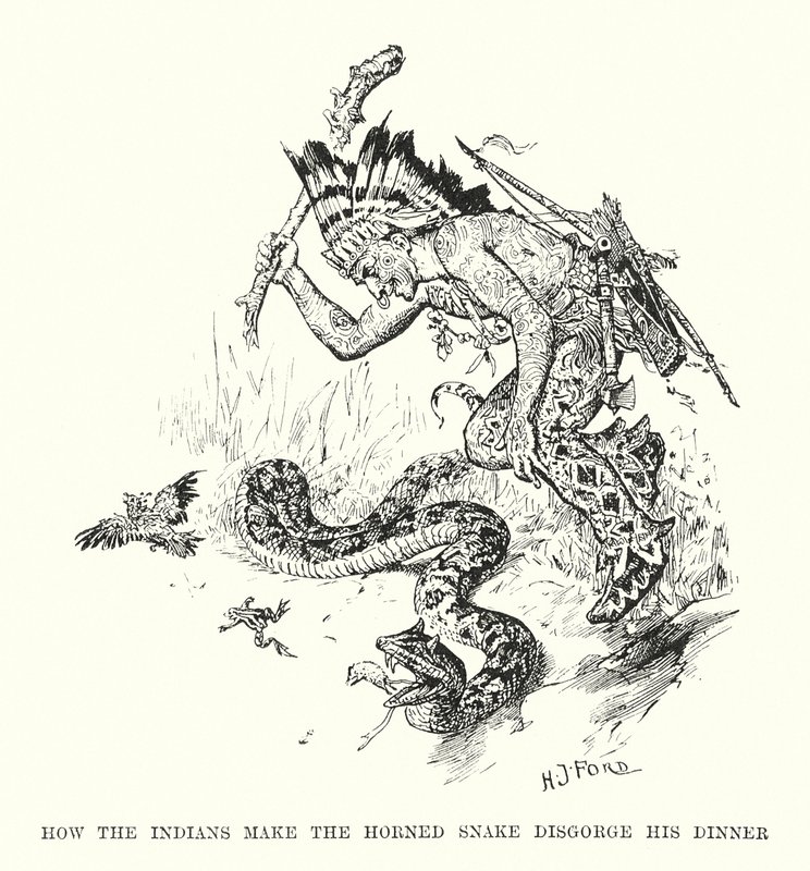 How the Indians Make the Horned Snake Disgorge His Dinner
