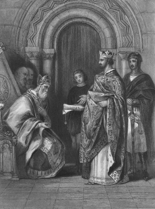King Henry II of England Presenting the Papal Bull of 1155 that Allowed ...