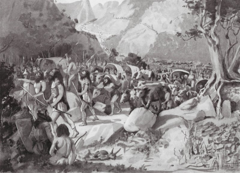 A Migration of Scythian Tribes through a Pass in the Mountains of Asia ...